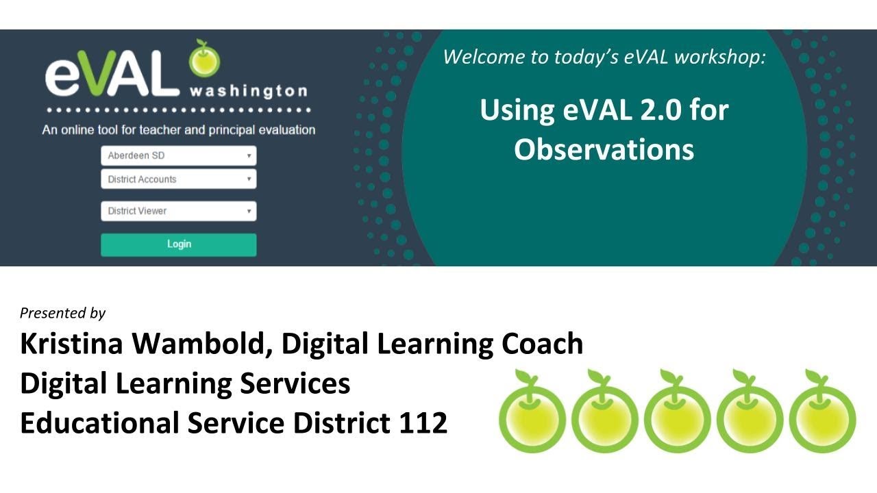 eVal 2 0 for Observations