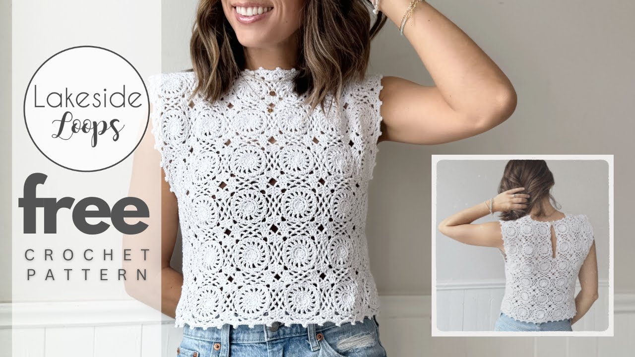 Avenly Granny Square Top  FREE Crochet Pattern Video Tutorial