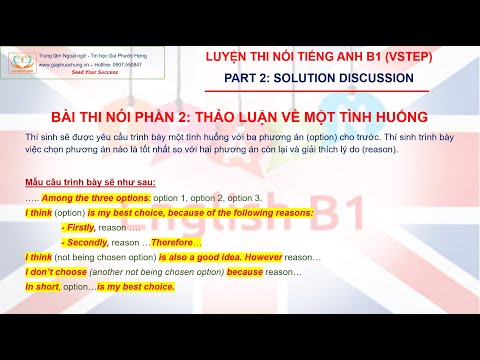 Luyện thi nói tiếng Anh B1 VSTEP - Part 2 (chi tiết, đơn giản, dễ hiểu, đúng chuẩn)
