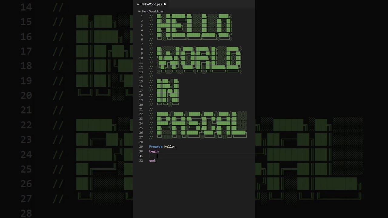 Hello World in Pascal #Shorts