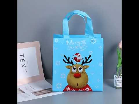 Laminated Christmas Non Woven Gift Bags