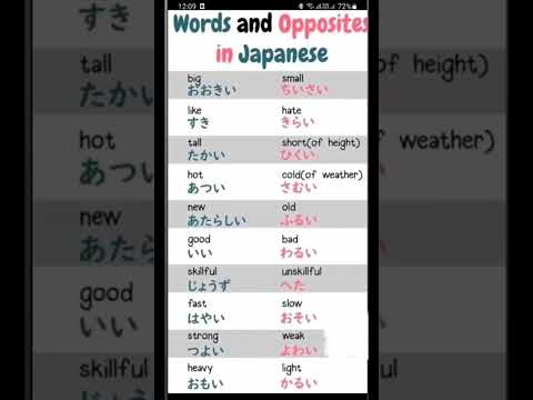 words and opposite words in japanese #motivation #asianlanguage #asianlanguage #japaneselanguage