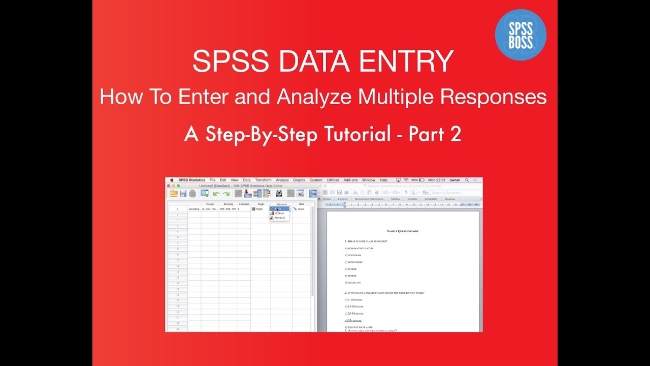SPSS Data Entry - Multiple Responses In SPSS - Part 2