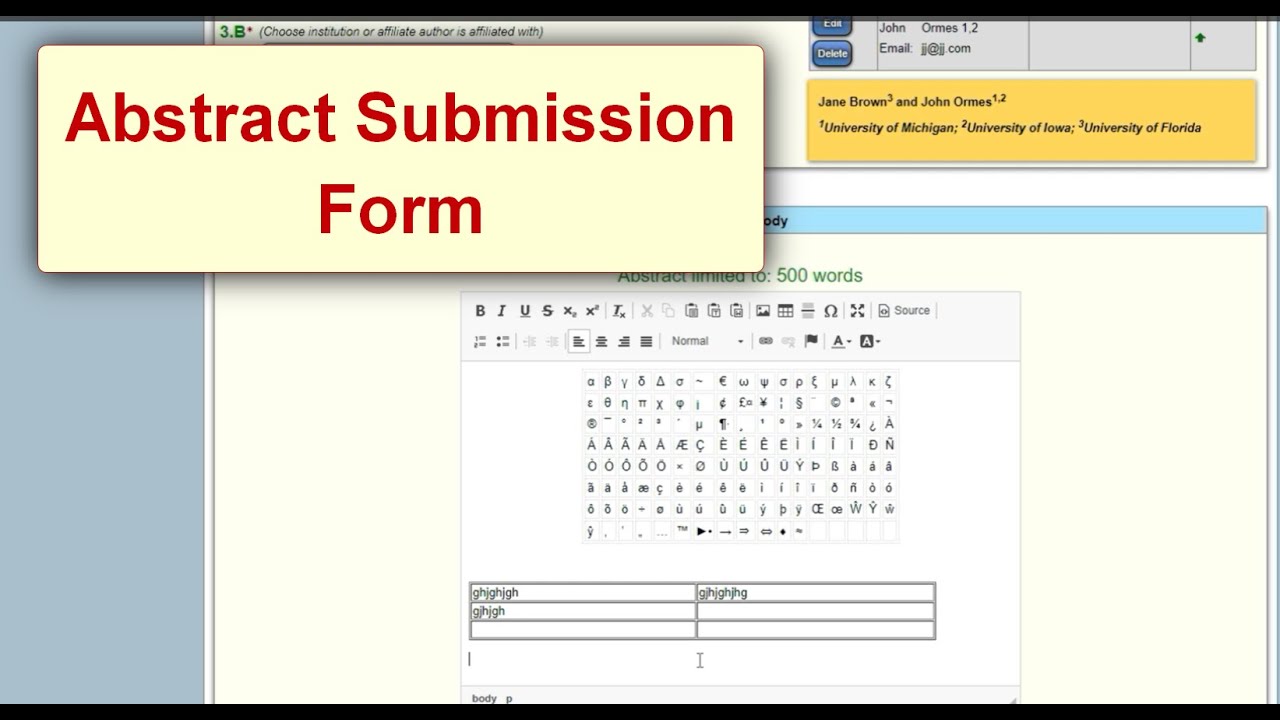 Abstract Submission Form