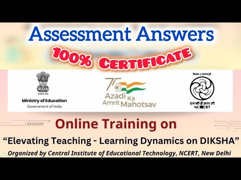 Post Session Quiz Answers - Online Training on "Elevating Teaching - Learning Dynamics on Diksha"