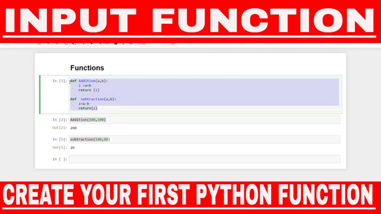 Python Beginners Tutorial | User input in Python | Create a Python Function