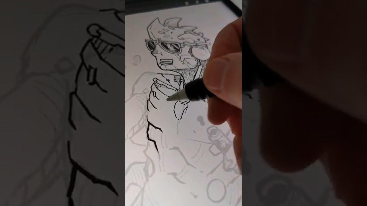 DIGITAL INK PROCESS. working on a new commission on PROCREATE