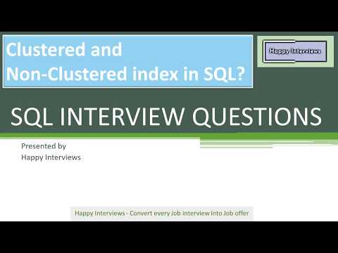 Clustered and Non-Clustered Index || HAPPY INTERVIEWS