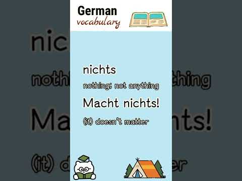 nichts (nothing) | German language vocabulary