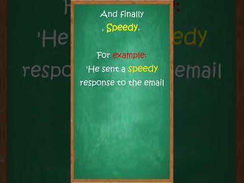 Fast: Rapid, Swift & Speedy | Boost Your Vocabulary with Synonyms #vocabulary #improvevocabulary