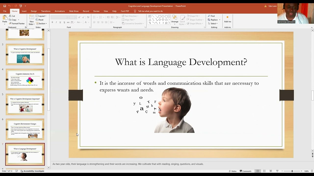 Cognitive and Language Development Presentation
