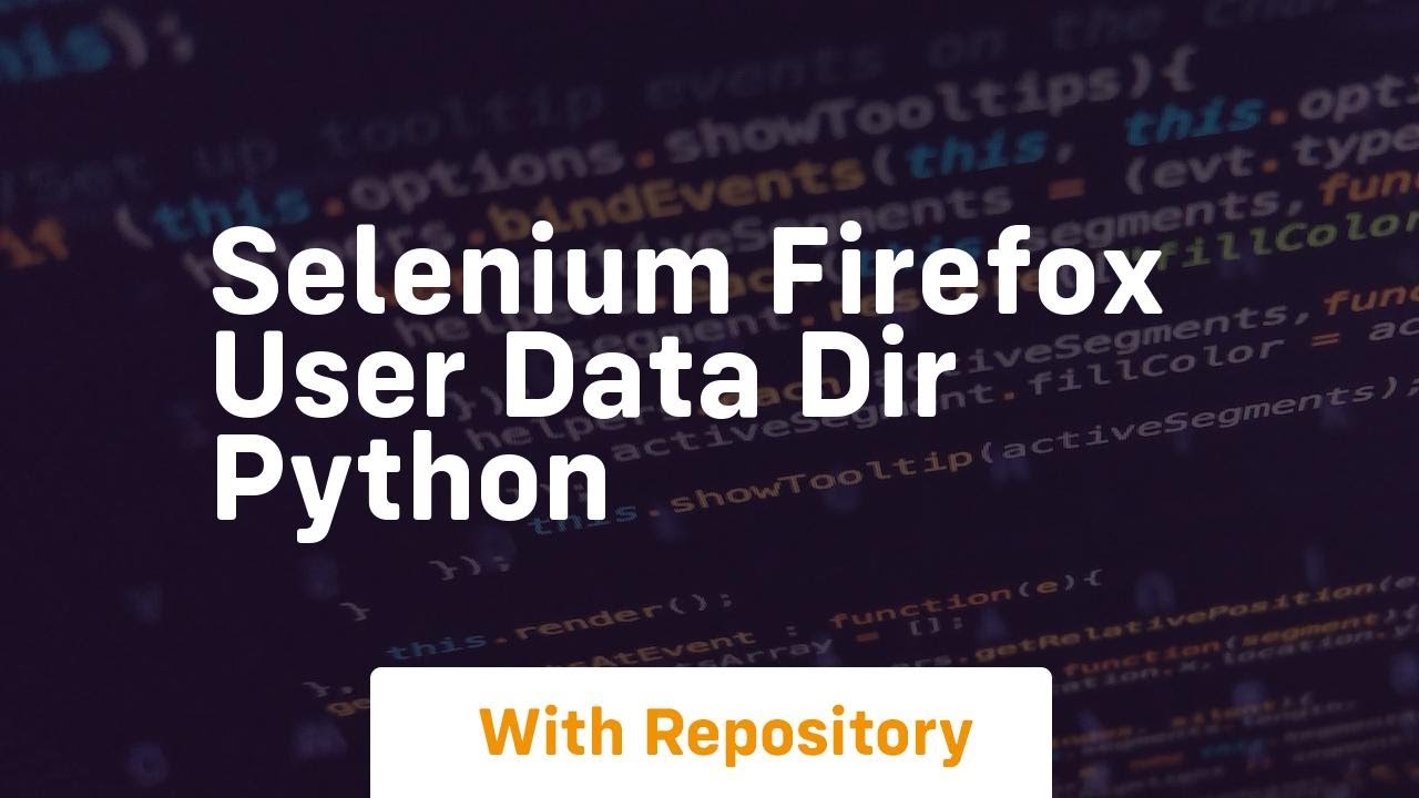 selenium firefox user data dir python