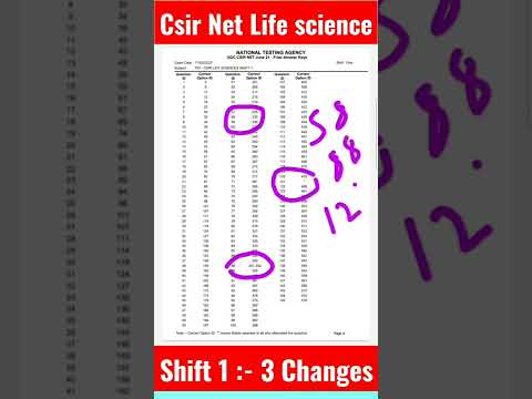 CSIR NET Life Sciences JUNE 2022 Final Answer key Bonus Marks Change score Card #shorts #shortsfeed