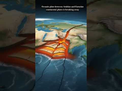 Oceanic plate between Arabian and Eurasian continental plates is breaking #Geology #platetectonics