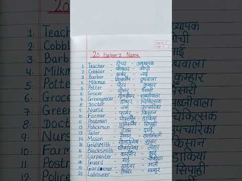 20 Helpers Name In English and Hindi | Helpers Name | Our Helpers Name | Helpers | Our Helpers|