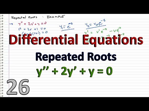 Differential Equations - 26 - Repeated Roots case EXAMPLE