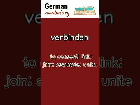 verbinden (to connect) | German vocabulary
