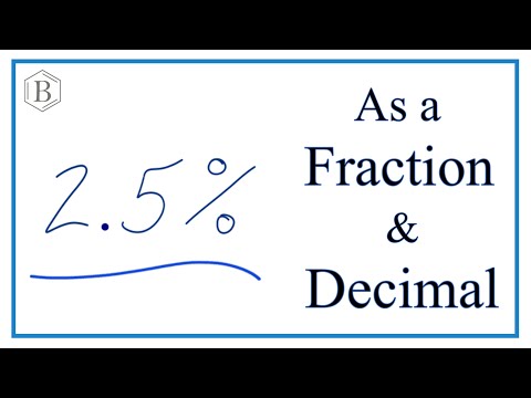 Write 2.5 Percent (2.5%) as a Fraction, Decimal, and Ratio