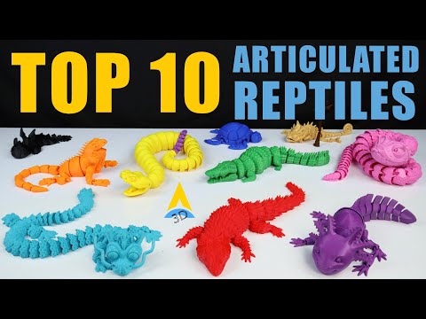 10 Cool Articulated Reptiles to 3D Print | Satisfying #3dPrinting #satisfying