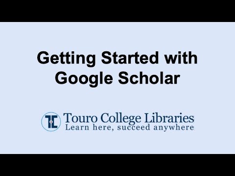 Getting Started with Google Scholar