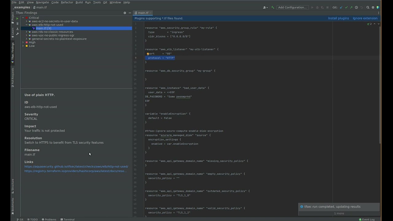 Tfsec Findings Explorer - IntelliJ IDEs Plugin | Marketplace