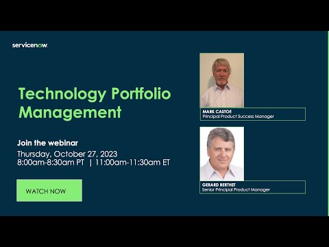 Last Thursday's with SPM: Technology Portfolio Management (TPM)