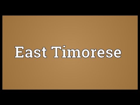 East Timorese Meaning