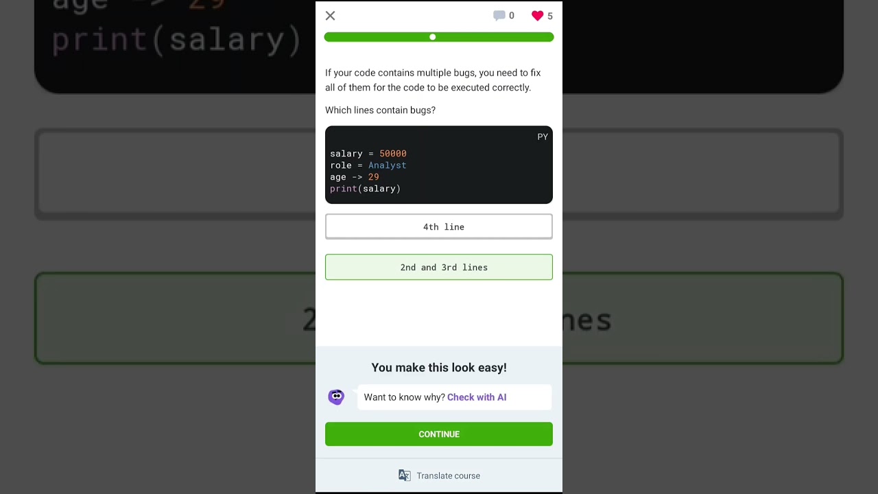 5. Debugging | Python | Sololearn