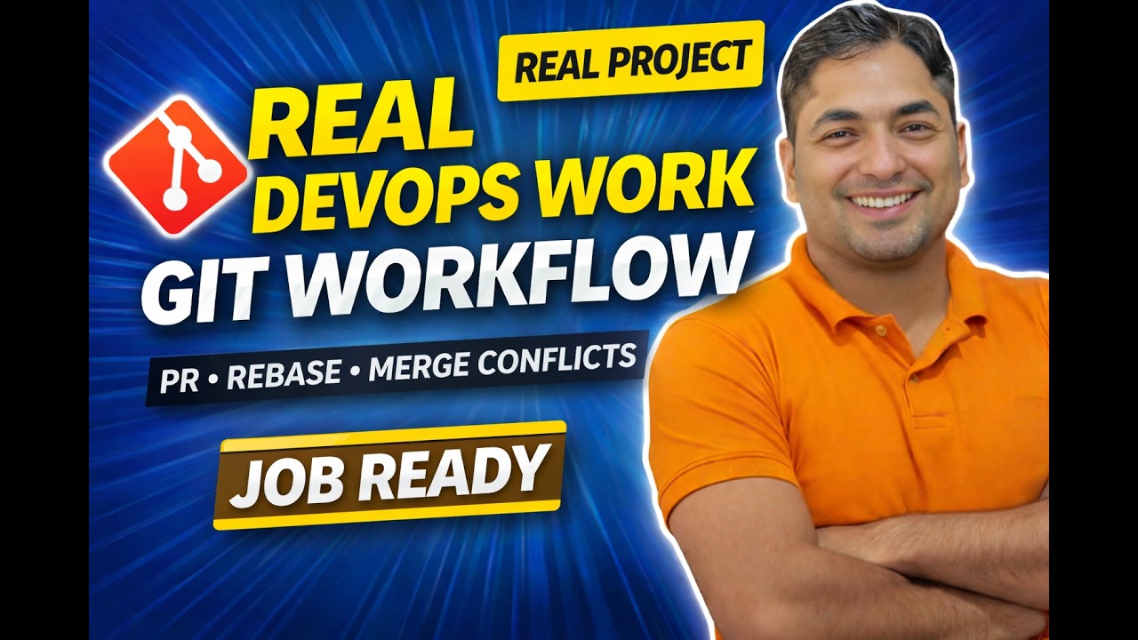 Real DevOps Git Workflow (Job Ready) | PR, Rebase & Merge Conflicts Explained