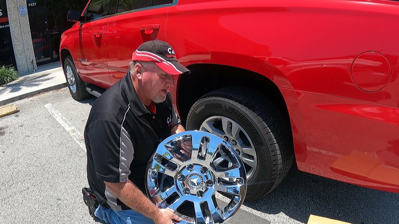 Chrome wheel skins on Chevy Suburban review by C&H Auto Accessories