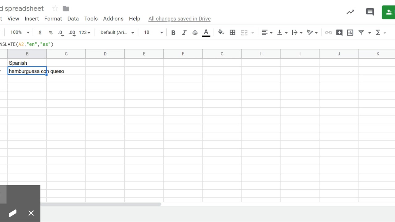 Untitled spreadsheet - Google Sheets