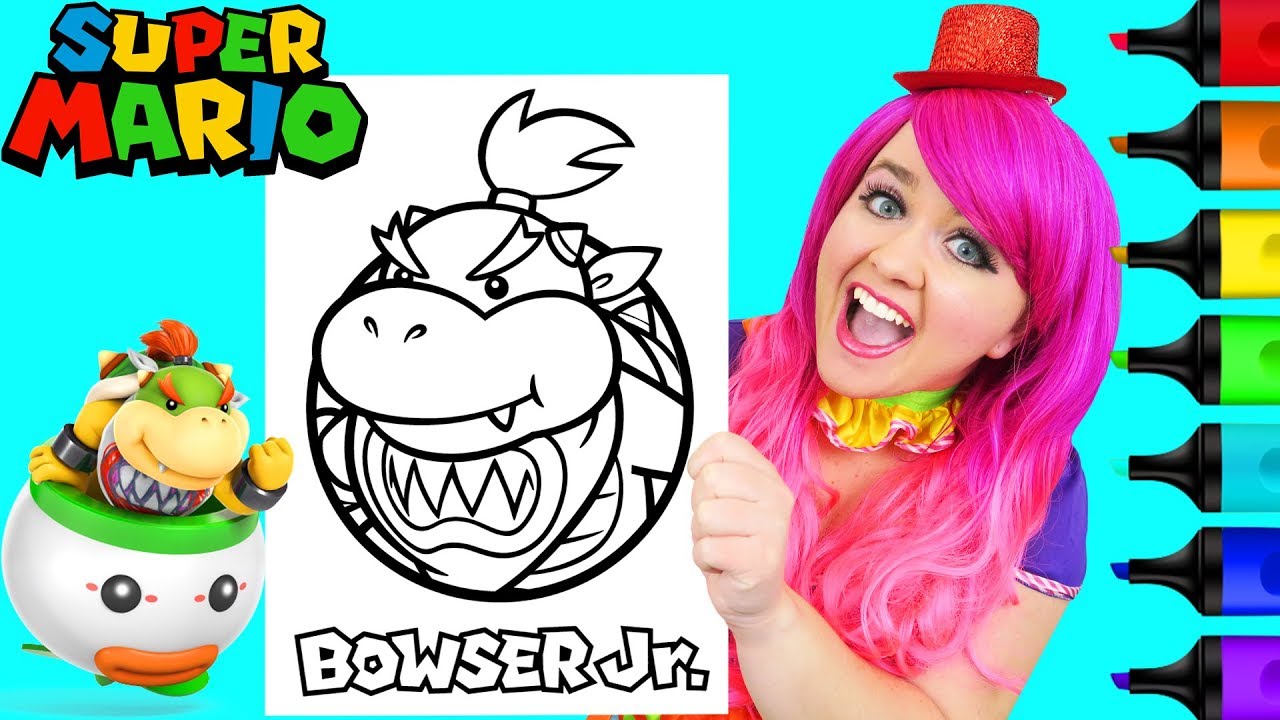 Coloring Bowser Jr. Super Mario Nintendo Coloring Page Prismacolor Markers | KiMMi THE CLOWN