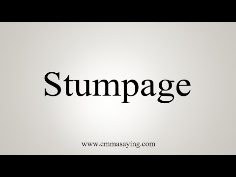 How To Say Stumpage