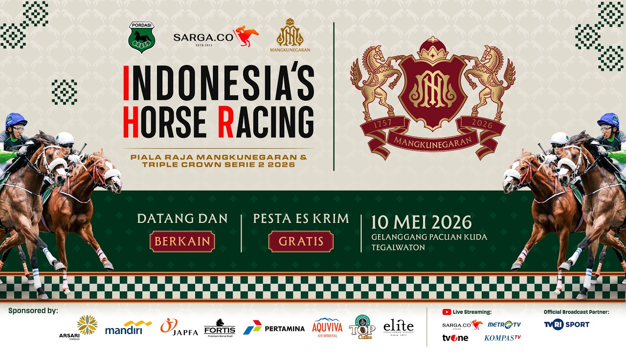 LIVE - Indonesia's Horse Racing, Piala Raja Mangkunegaran & Triple Crown Serie 2 2026