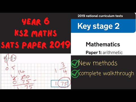 2019 Year 6 SATs Maths Arithmetic paper 1[new methods]