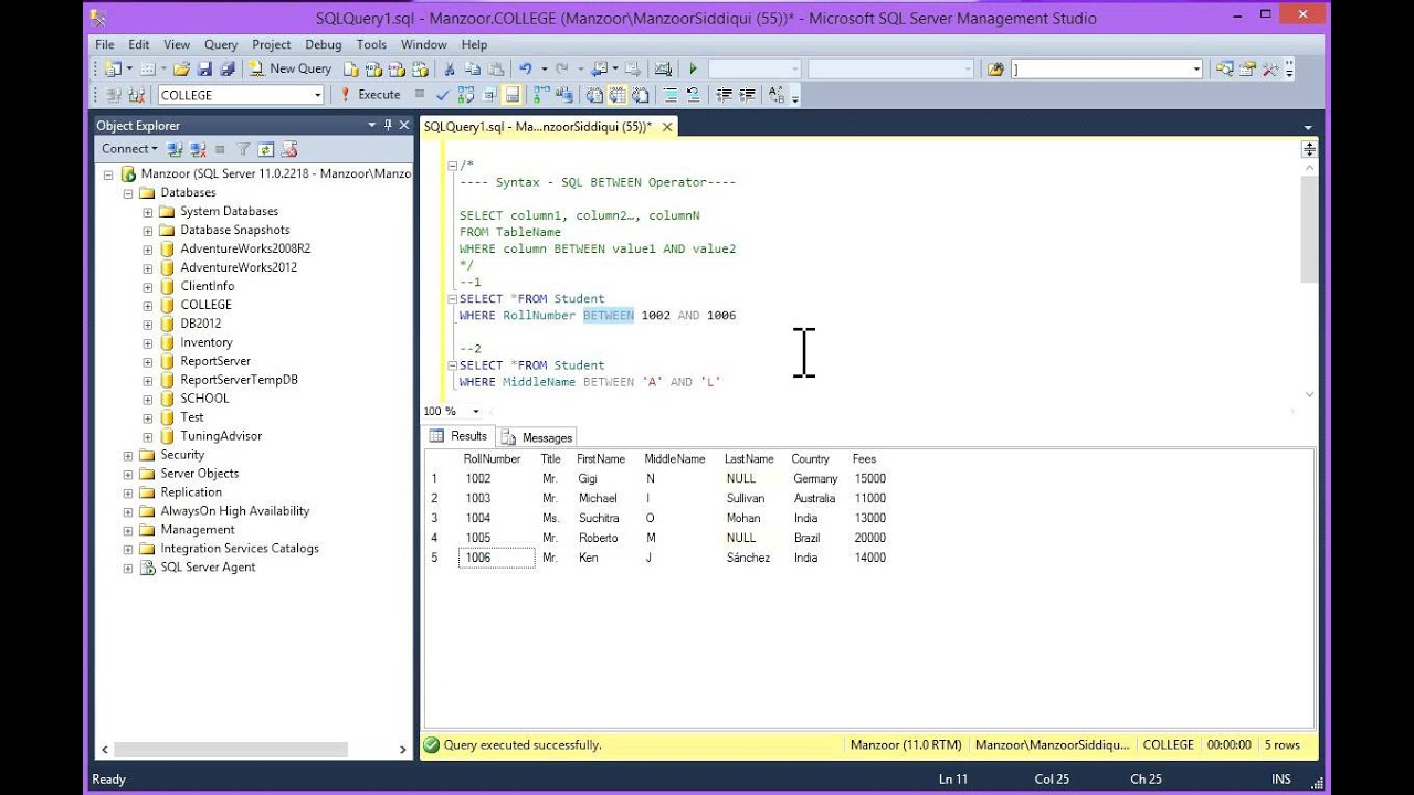 18 - SQL BETWEEN Operator - Learn SQL from www.SQLServerLog.com [HD]