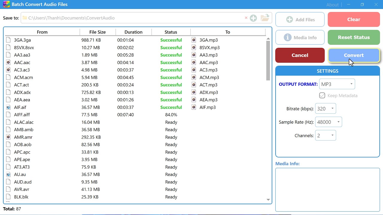 Download Batch Convert Audio Files - Advanced Conversion Settings