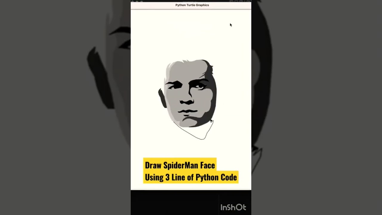 Draw Spider Man Face using 3 line of python code #shorts#coding#programming