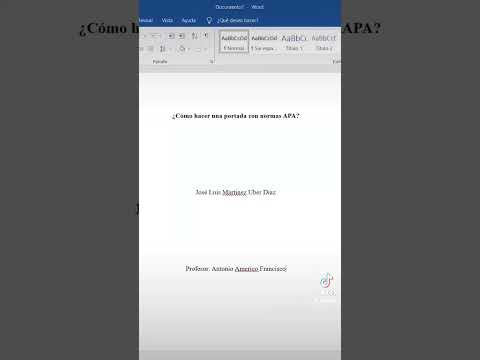 ¿Cómo hacer portada con Normas APA? #rezlla #colegio #universidad #normasapa