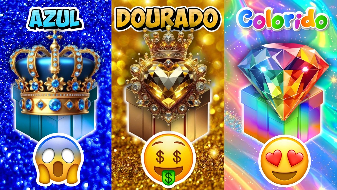 🎁🎮😱 CHOOSE YOUR BLUE, GOLD, OR COLORFUL GIFT! Gift challenge 🔊 #dinoquiztopia #quiz
