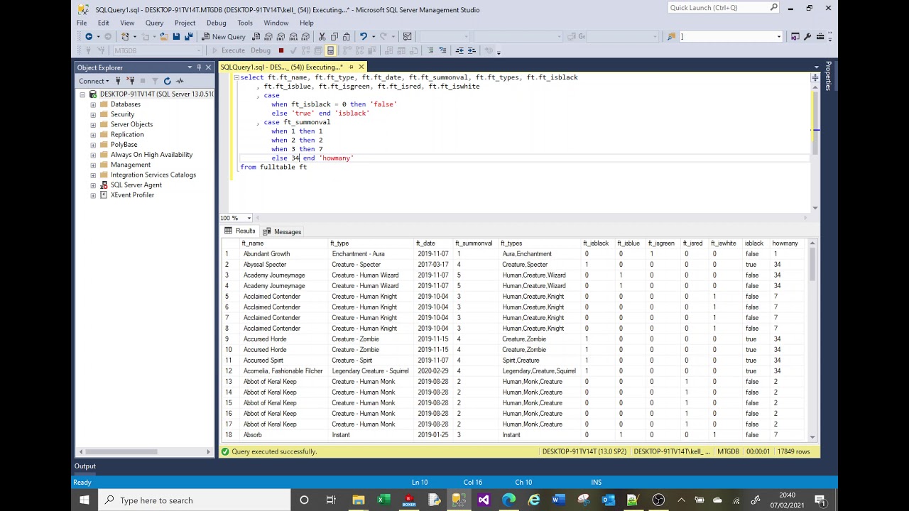 MS SQL tutorial covering the use of the case statement.