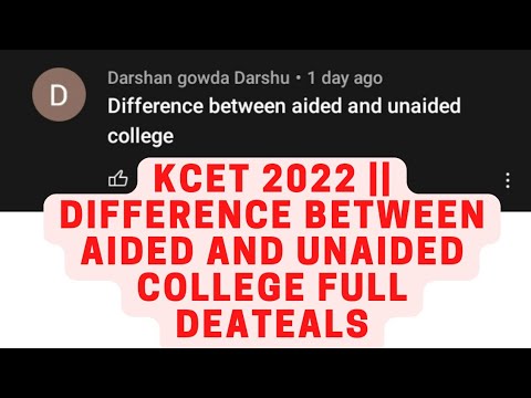 KCET 2022 || DIFFERENCE BETWEEN AIDED AND UNAIDED COLLEGE FULL DEATEALS @HELLO_ENGINEERING