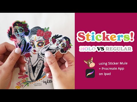HOW I MAKE STICKERS using procreate and sticker mule! | HOLO vs Regular