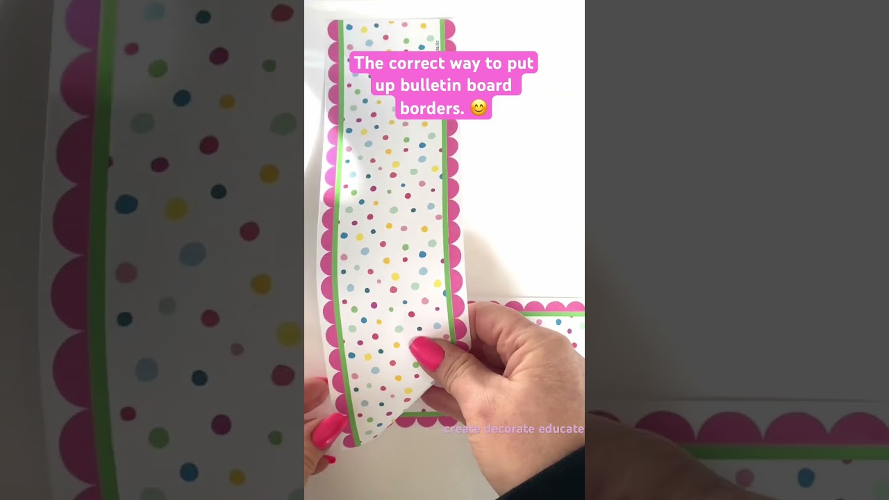 Bulletin Board border trick! #classroom #teacher #bulletinboard #classroomsetup #diy #backtoschool