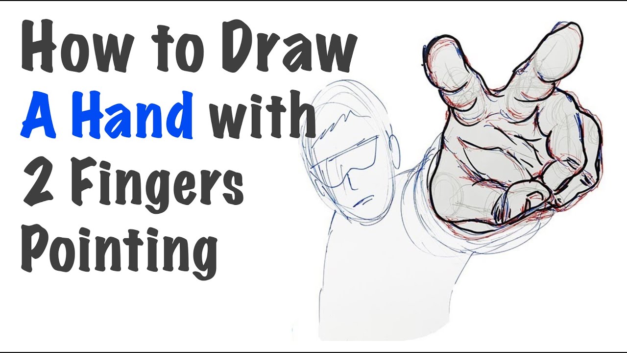 Sketch a Hand with 2 Fingers Pointing | step by step drawing tutorial