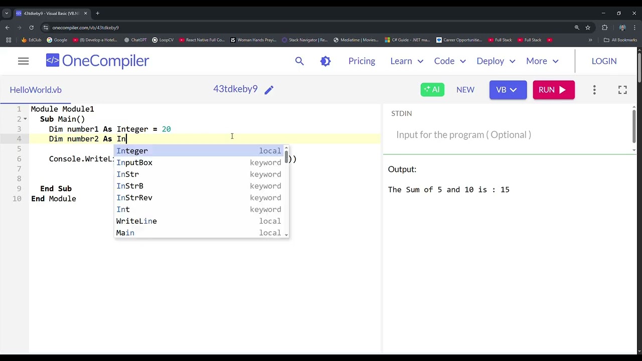 Visual Basic lab # 2 | Integer & Dim | Print Number in VB.NET
