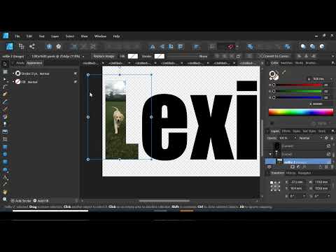 Putting photos within letters and words using Affinity Designer