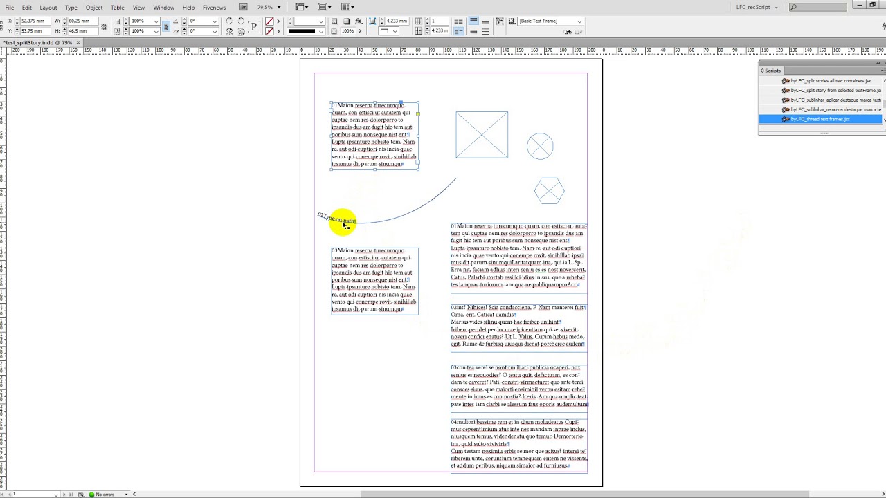 InDesign JavaScript by LFCorullón | Split and Thread textFrames