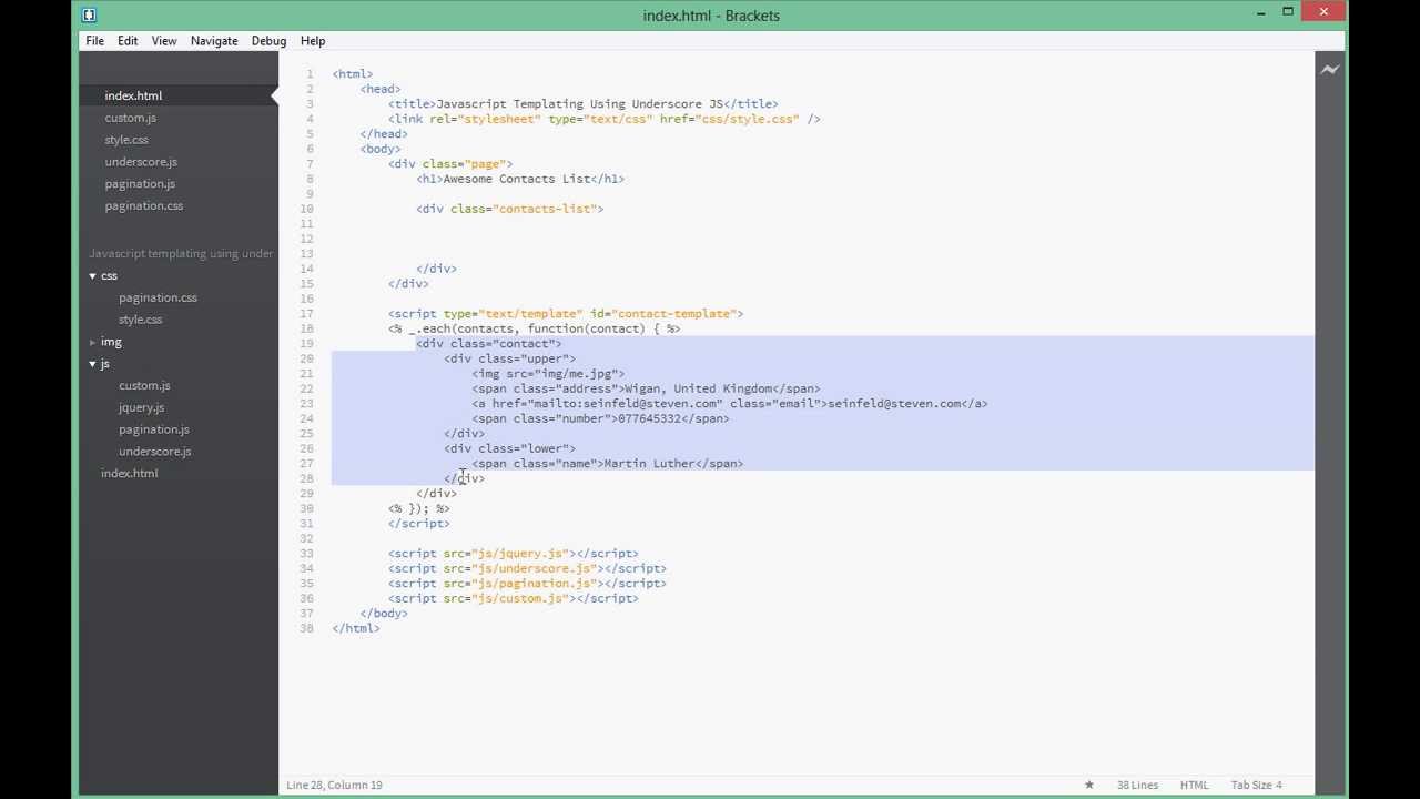 2. Javascript Templating - What is a javascript template