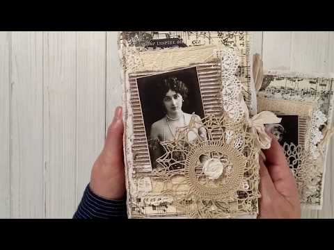 Vintage Memories Lace Soft Cover  Shabby Chic Style Junk Journals - SOLD